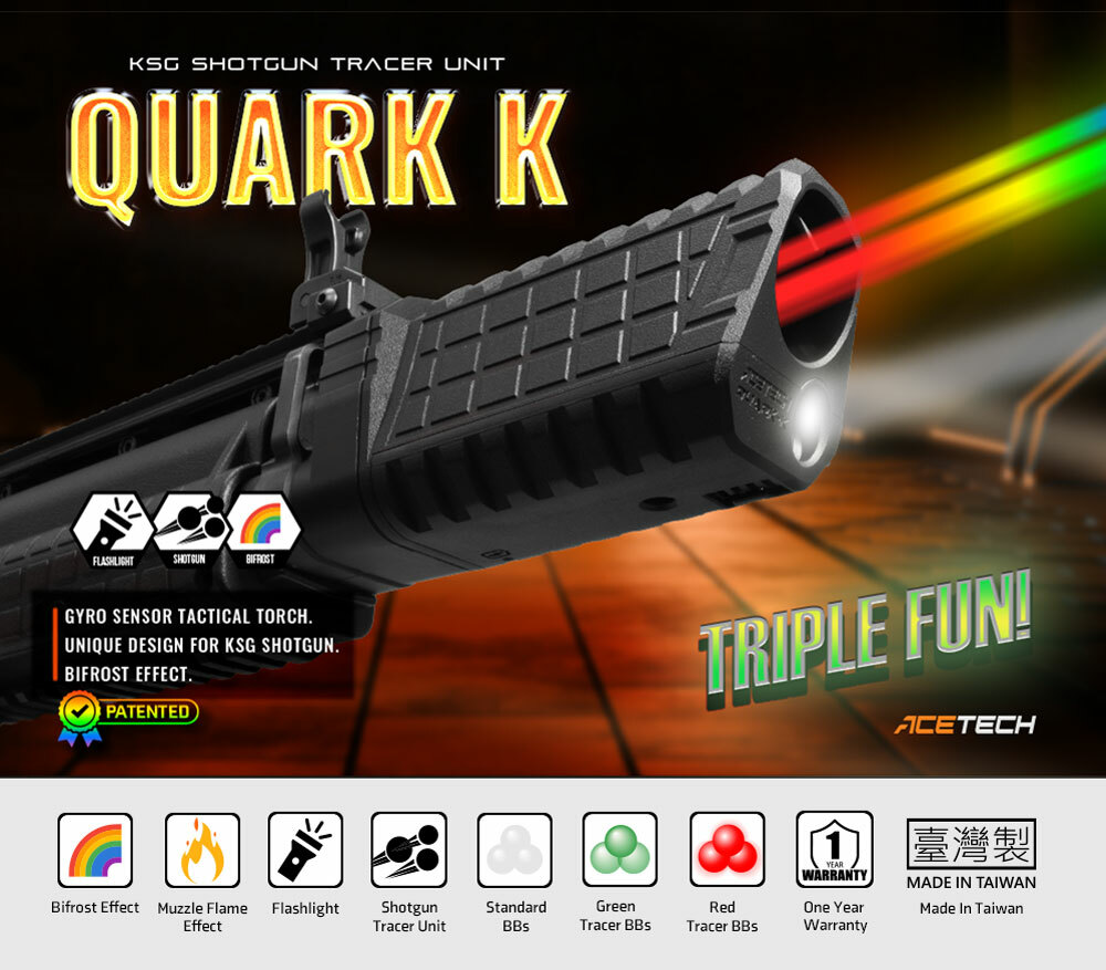 Acetech Quark K Shotgun Tracer and Torch for Tokyo Marui KSG - Airsoft ...