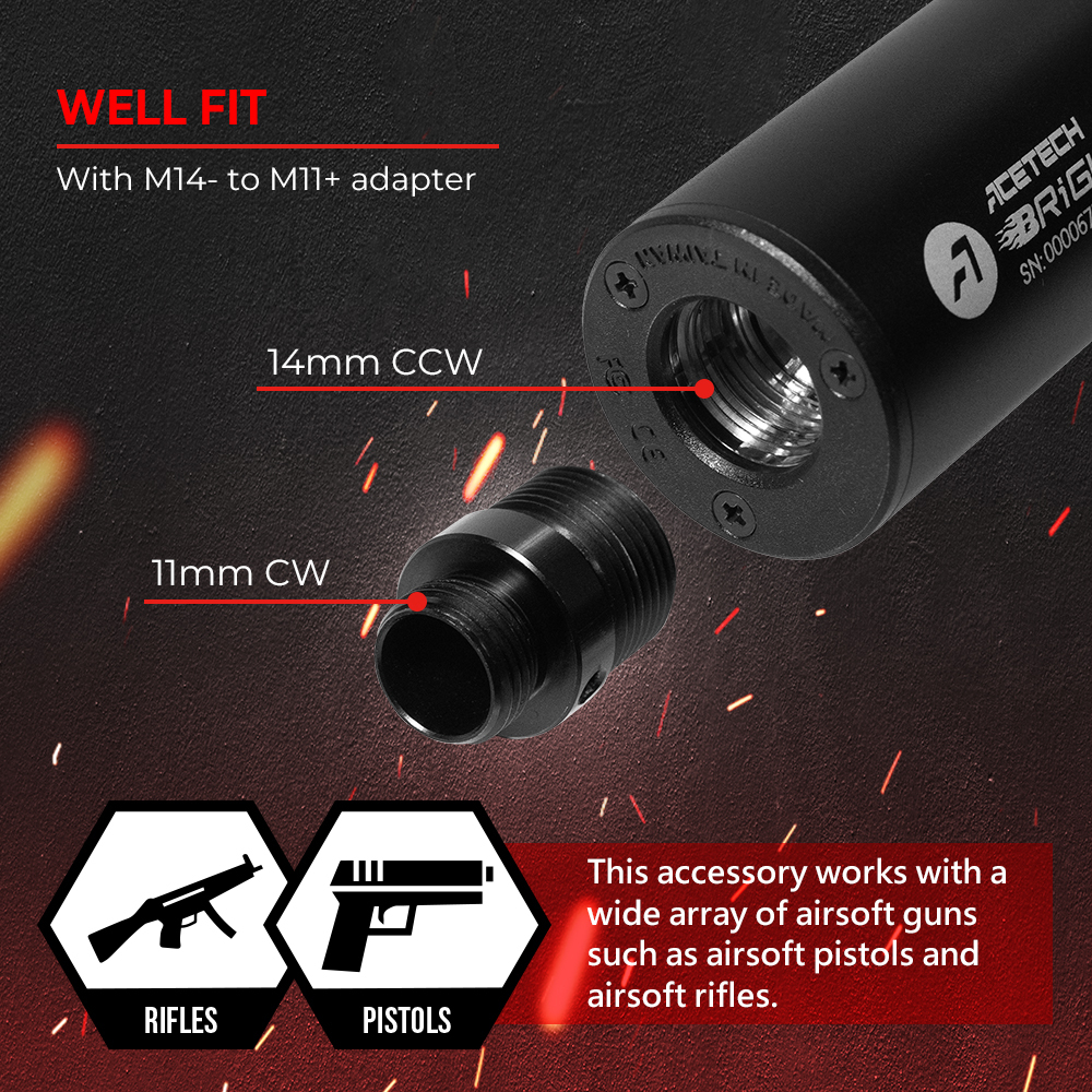 Acetech Brighter R Mini Airsoft Tracer Unit M11 & M14 CCW - Red & Green ...