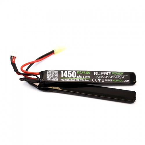 Nuprol Power 1450mah 11.1v 30c LiPo Nunchuck Airsoft Battery - Mini ...