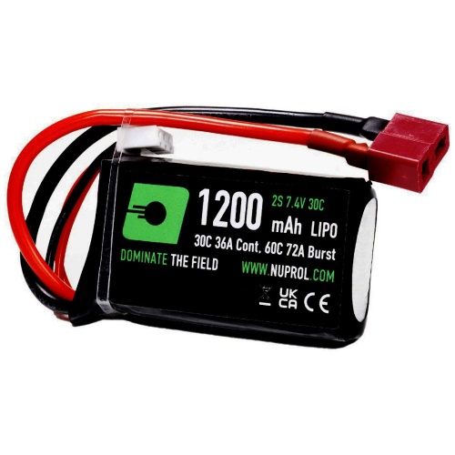 Nuprol Power 1200mah 7.4v 30c LiPo PEQ Airsoft Battery - Mini Tamiya ...