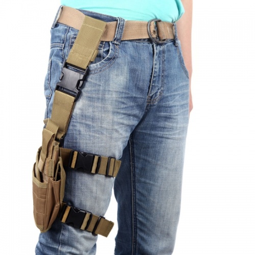 Airsoft Pistol Thigh Leg Weapon Pistol Holster Desert Tan - Airsoft Central