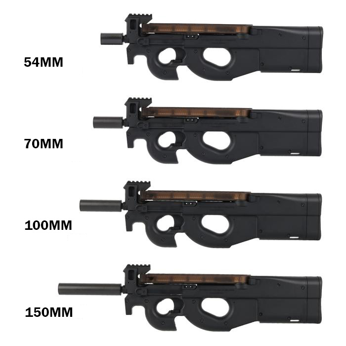 LayLax MODE-2 Carbon Fibre FAT Silencer 54mm Long - Airsoft Central