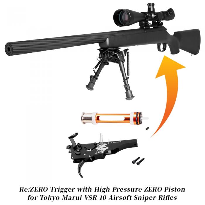 LayLax PSS ZERO Trigger & High Pressure ZERO Piston for Tokyo Marui VSR-10 Airsoft Sniper Rifles ...