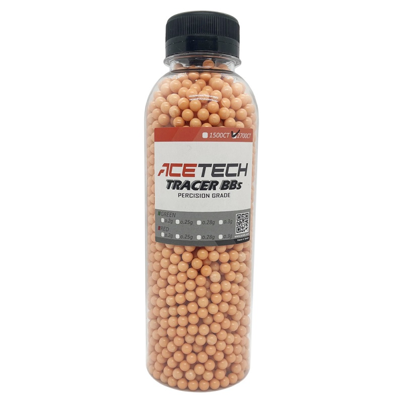 Acetech 0.20g Red Tracer Airsoft BB 2700 Round Bottle - 6mm - Airsoft ...