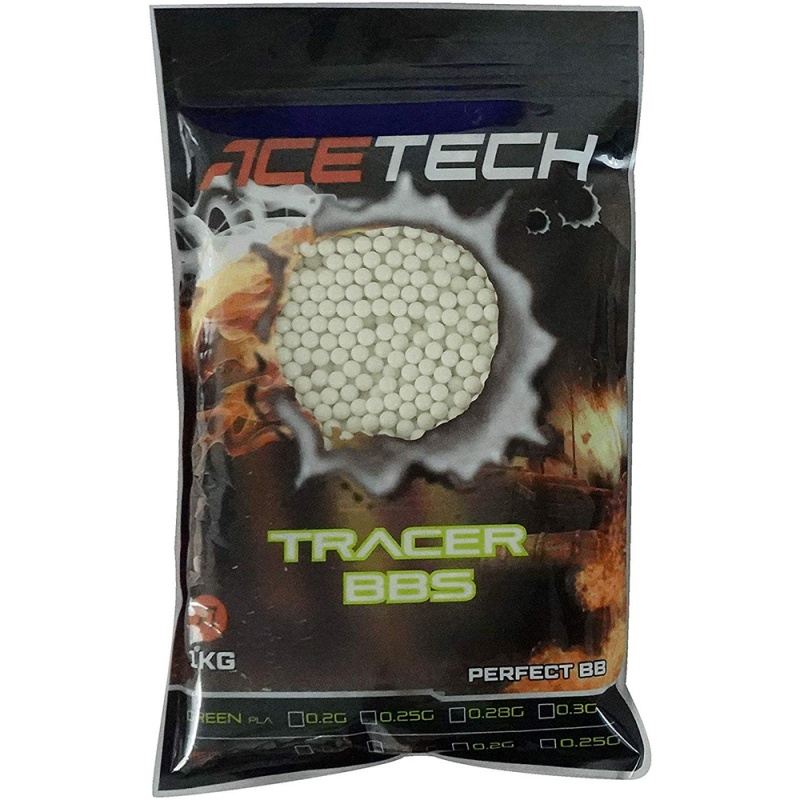 Acetech 0.25g Green Tracer Airsoft BB - 4000 Round 1KG Bag - Airsoft ...