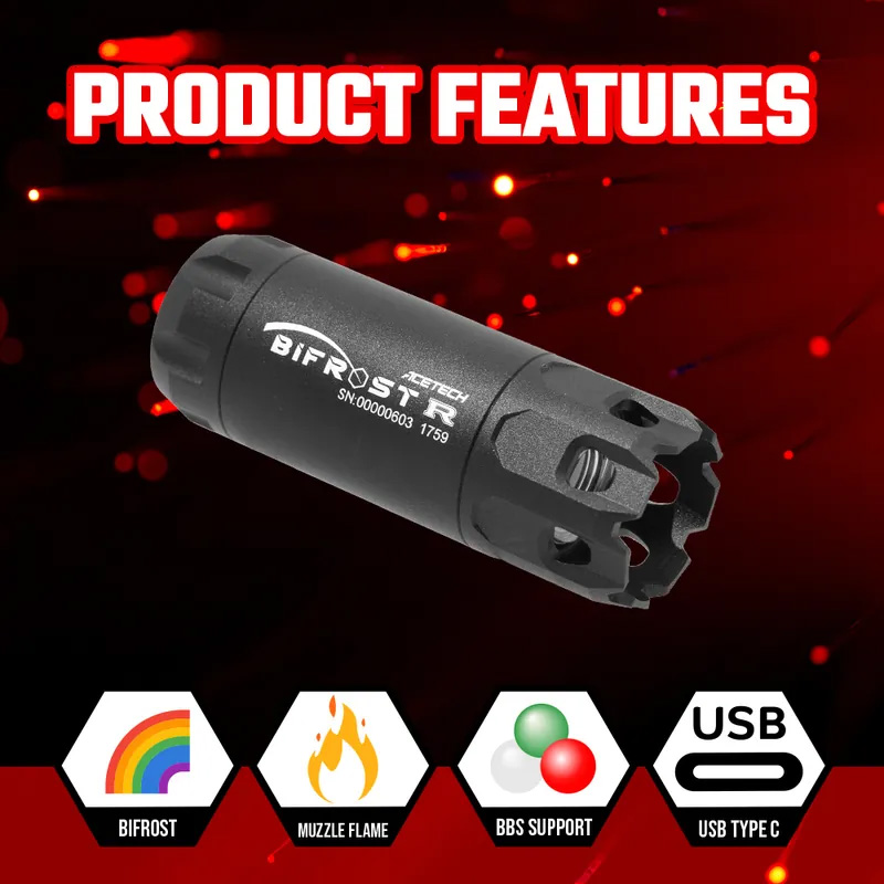 Acetech BIFROST R Airsoft Tracer (Red & Green BB's) - Full RGB Multi ...