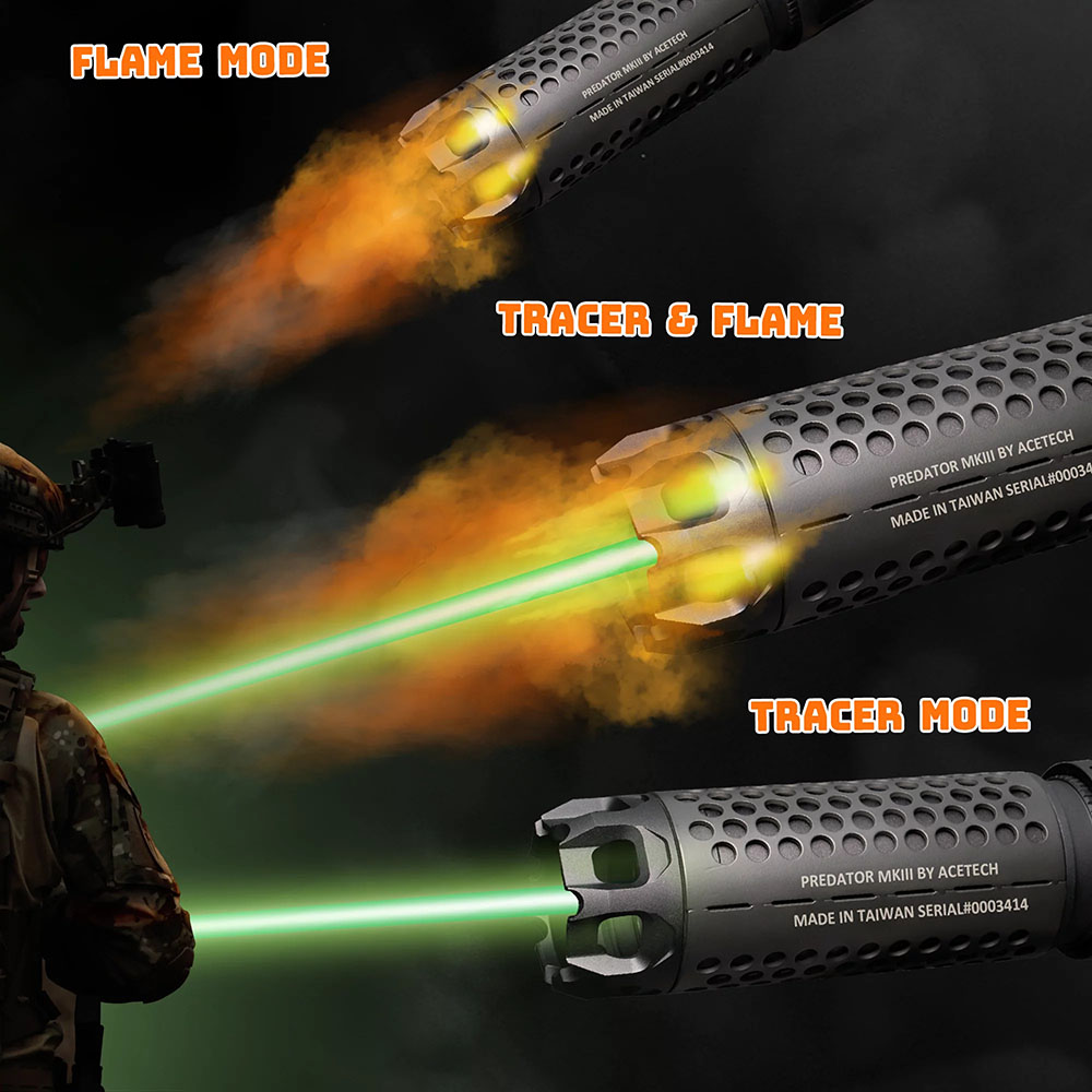 Acetech Predator MK III Airsoft Quick Release Tracer with Muzzle Flash Simulation - Airsoft Central