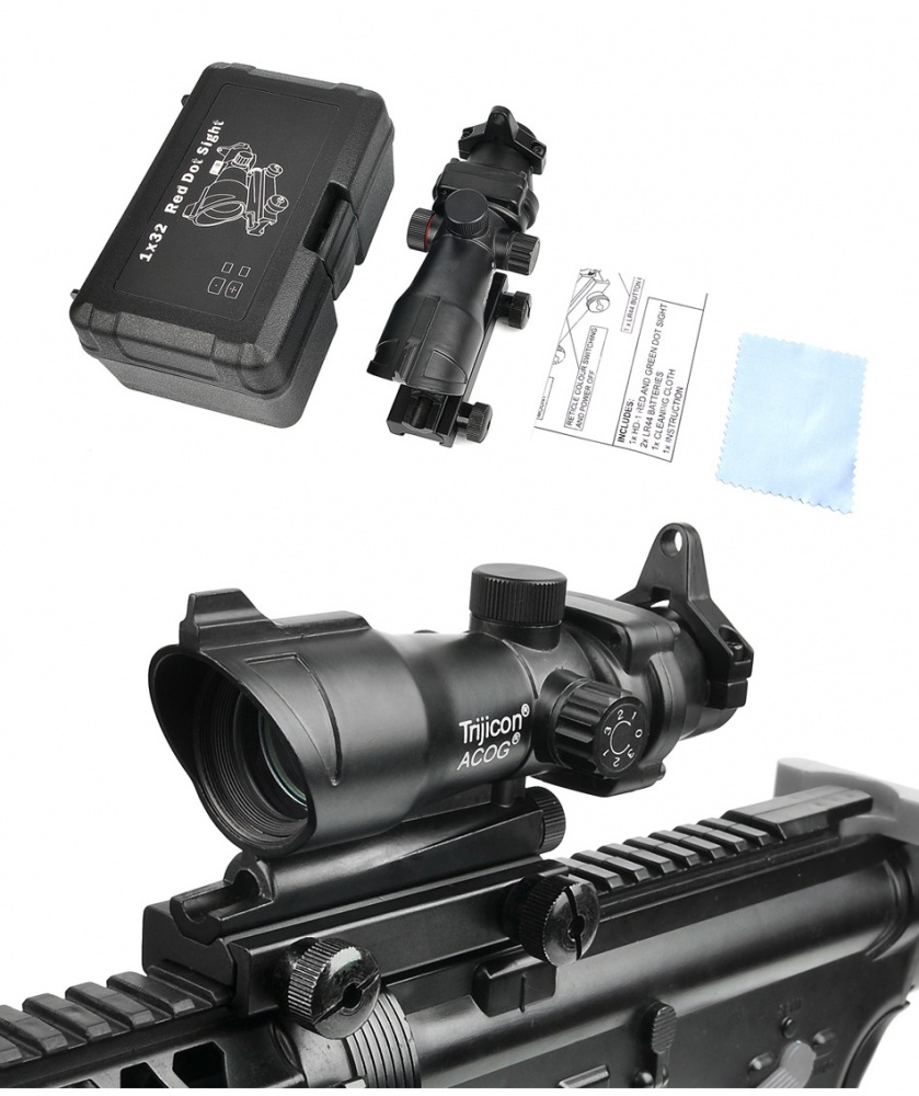Airsoft Crosshair Optical ACOG Scope 1X32 - Airsoft Central