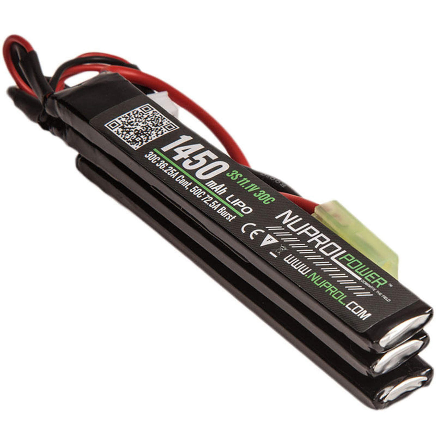 Nuprol Power 1450mah 11.1v 30c LiPo Nunchuck Airsoft Battery - Mini ...