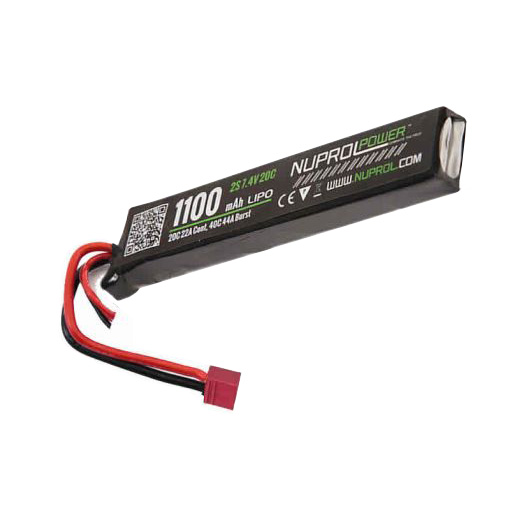 Nuprol Power 1100mah 7.4 V 20C LiPo Stick Airsoft Battery - Deans ...