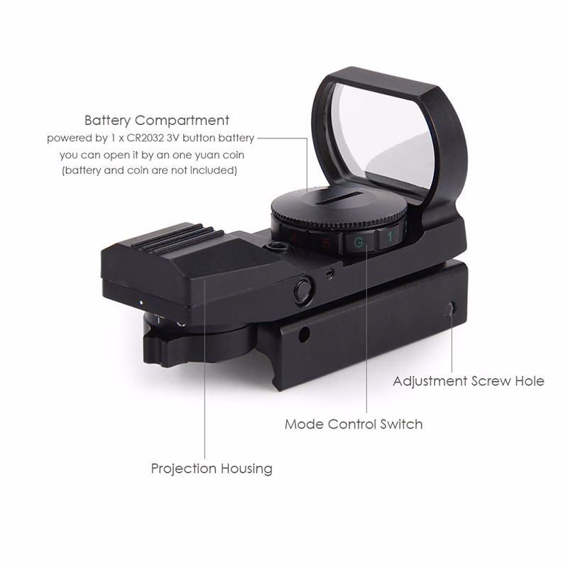 Airsoft Holographic Reflex Red Dot Optical Sight - Multiple Recticals ...