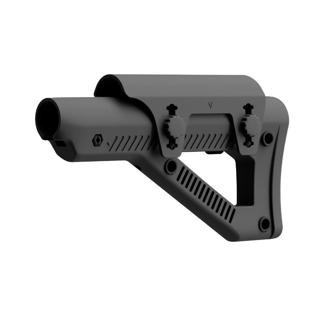 Vorsk VMP-2 Fixed DMR M4 Stock - Black - Airsoft Central