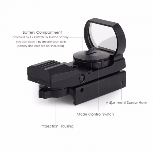 Airsoft Holographic Reflex Red Dot Optical Sight - Multiple Recticals ...